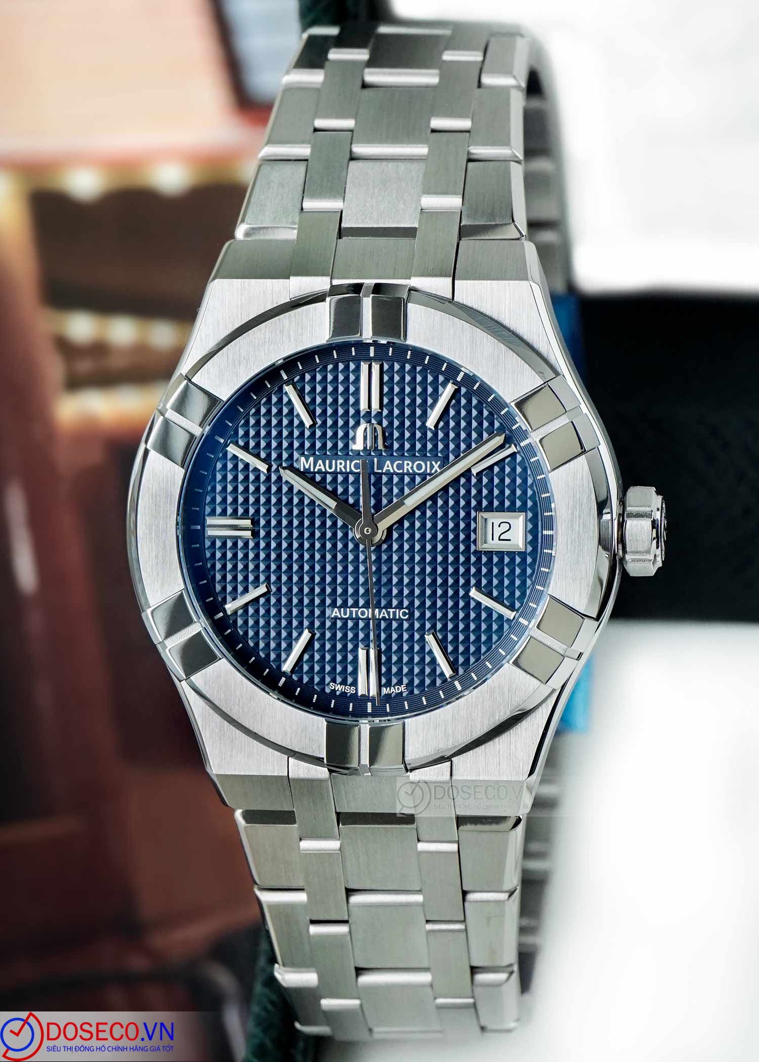 Maurice Lacroix Aikon 39mm Blue AI6007-SS00F-430-C (thêm dây cao su)