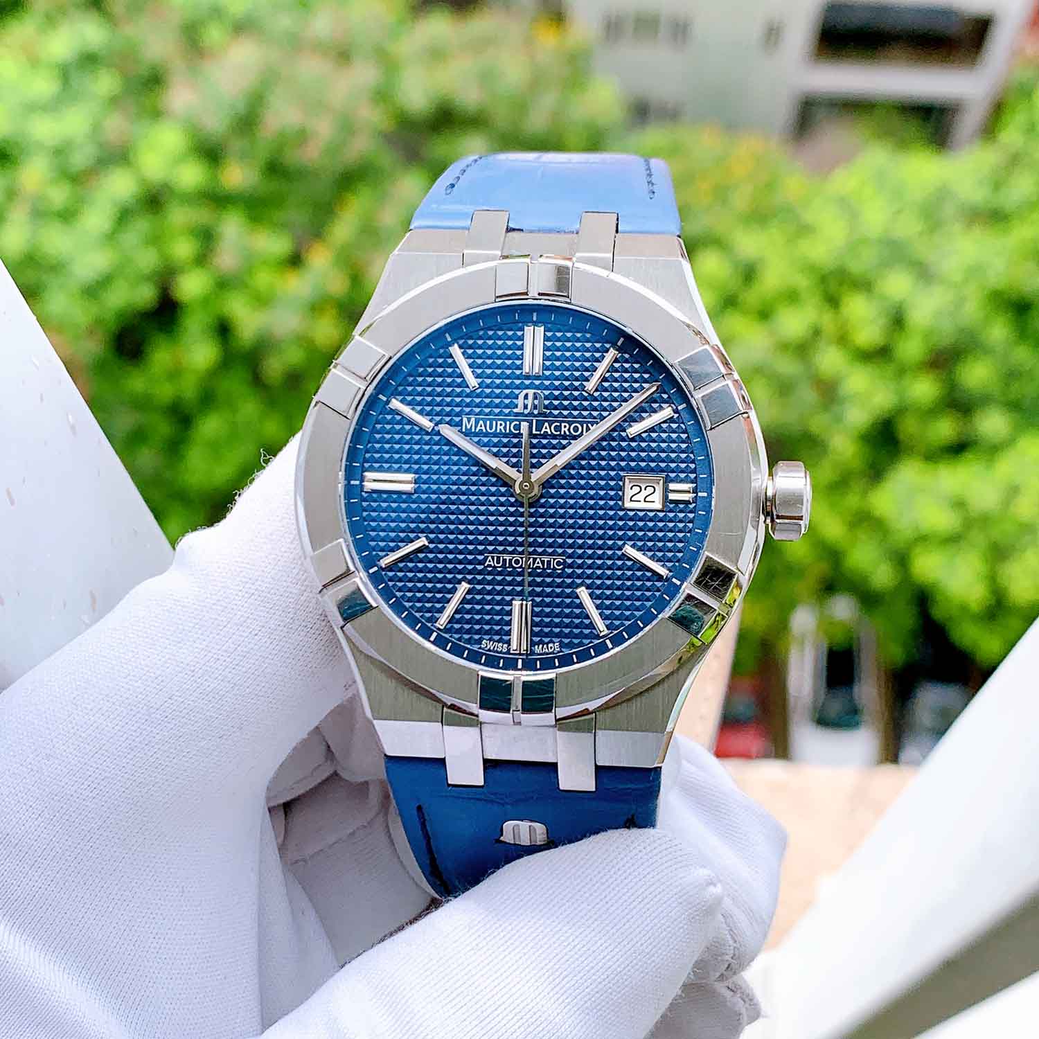 Maurice Lacroix Aikon Blue 42mm AI6008-SS001-430-1 Used